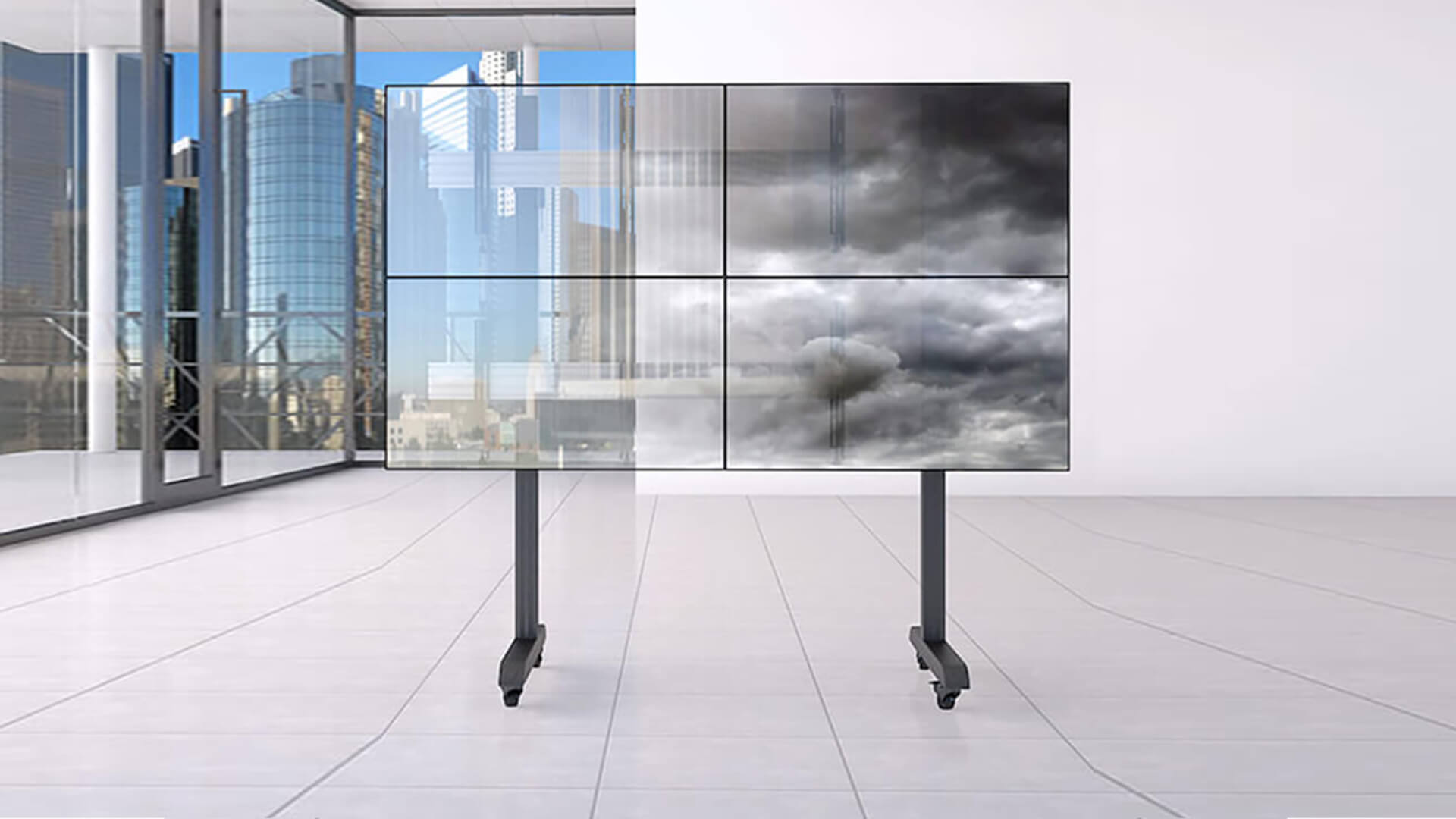 Portable Standing Videowall Display - TS2B2-BLK